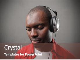 Black Man Listening To Music PPT template 66 | CrystalGraphics