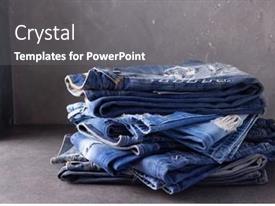 Blue Jeans Denim Stack PPT template 29 | CrystalGraphics