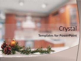 Blurry Balls Christmas Decoration On Old White PPT template 70 ...