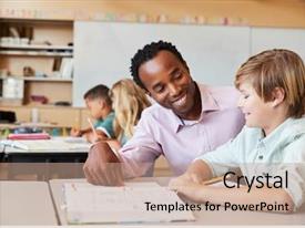 Boy In Class Close PPT template 18 | CrystalGraphics