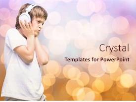 Boy Listening Music Through Headphones PPT template 73 | CrystalGraphics