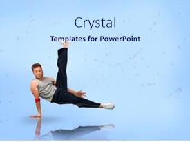 Break Dancer Balancing On One PPT template 88 | CrystalGraphics