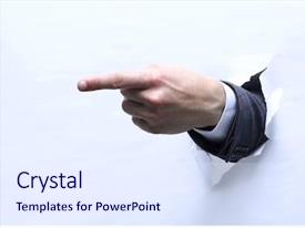 Breaking Point Man Hand Pointing To Copy PPT template 89 | CrystalGraphics