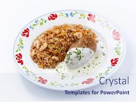 Buckwheat With Cutlet And Sauce PPT template 35 | CrystalGraphics
