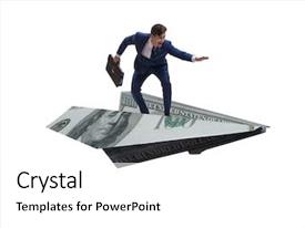 Aviation Career Businessman Flying On Paper Plane PPT template 59 ...