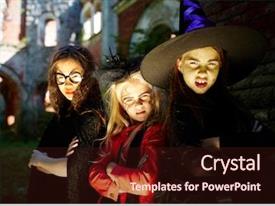 Building On Halloween Evening PPT template 17 | CrystalGraphics