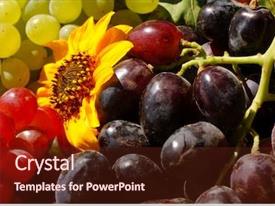 Bunches Of Grapes And Sunflowers PPT template 73 | CrystalGraphics