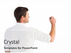 Business Man Writing With Chalk PPT template 17 | CrystalGraphics