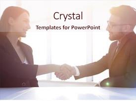Business People Handshaking After Pleasant PPT template 0 | CrystalGraphics