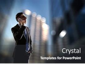 Businessman Having Mobile Talk PPT template 28 | CrystalGraphics