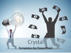 Businessman In Money Making Idea PPT template 51 | CrystalGraphics