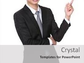 Businessman With Finger Point Up PPT template 52 | CrystalGraphics