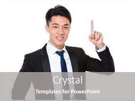 Businessman With Finger Point Up PPT template 3 | CrystalGraphics