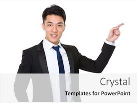 Businessman With Finger Point Up PPT template 6 | CrystalGraphics