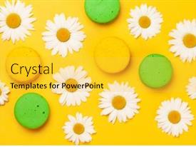 Camomile Flowers And Macaroon Cookies PPT template 83 | CrystalGraphics