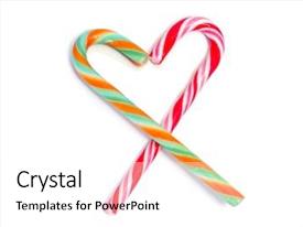 Candy Canes Forming A Heart PPT template 92 | CrystalGraphics