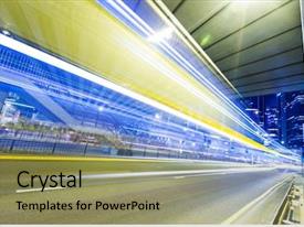 Car Light Trails And Urban PPT template 68 | CrystalGraphics