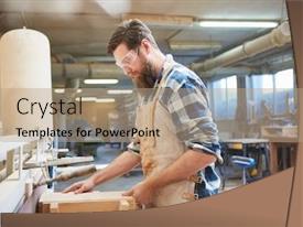 Carpenter With Safety Glasses PPT template 59 | CrystalGraphics