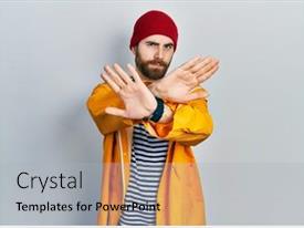 Caucasian Man With Beard Wearing PPT template 1 | CrystalGraphics