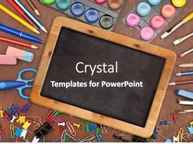 Chalk Blackboard With School Supplies PPT template 44 | CrystalGraphics