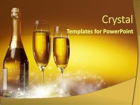 Champagne Glasses Ready To Bring PPT template 58 | CrystalGraphics