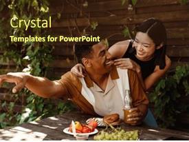 Cheerful Positive Young Multinational Couple PPT template 3 ...