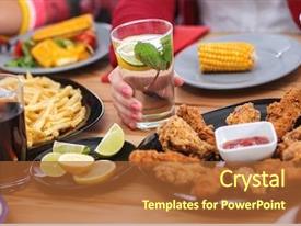 Chiken People With Drinks While Sitting PPT template 35 | CrystalGraphics
