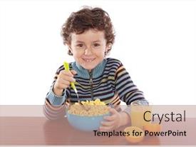 Child Eating Breakfast A Over PPT template 85 | CrystalGraphics