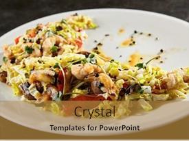 Chinese Cabbage Salad On White PPT template 64 | CrystalGraphics
