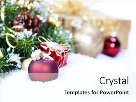Christmas Composition With Snow PPT template 45 | CrystalGraphics