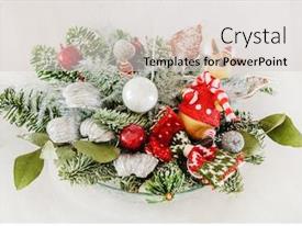 Christmas Decoration On The White PPT template 40 | CrystalGraphics