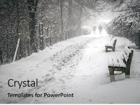 Christmas Love Image Of A Snowy Path PPT template 69 | CrystalGraphics