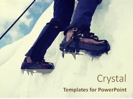 Close Up Of Climber Climbing PPT template 74 | CrystalGraphics