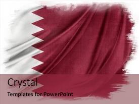 Closeup Of Silky Qatar Flag PPT template 19 | CrystalGraphics
