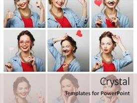 Collage Of Portraits PPT template 60 | CrystalGraphics