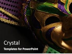 Colorful Mardi Gras Mask Background PPT template 31 | CrystalGraphics