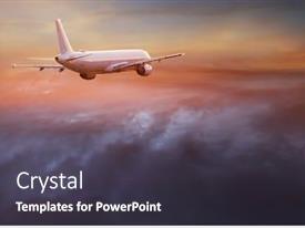 Commercial Airplane Flying Above Dramatic PPT template 65 | CrystalGraphics