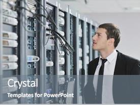 Communication Engineering Young Handsome Business Man Engeneer PPT template 98 | CrystalGraphics