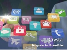 Composition Of Businessman Touching Screen PPT template 83 ...