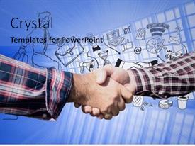 Composition Of Businessmen Shaking Hands PPT template 80 | CrystalGraphics