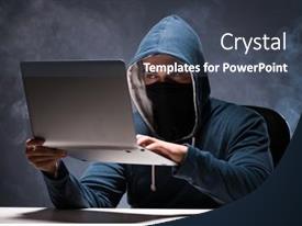 Computer Hacker Working In Dark PPT template 29 | CrystalGraphics