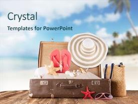 Luggage Concept Of Summer Travelling PPT template 36 | CrystalGraphics