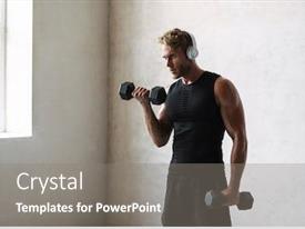 Confident Young Fit Sportsman Exercising PPT template 21 | CrystalGraphics