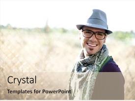 Cool Glasses Man In Country In Summer PPT template 41 | CrystalGraphics
