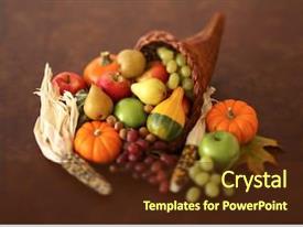 Cornucopia Still Life On Brown PPT template 79 | CrystalGraphics
