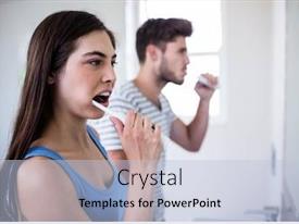 Couple Brushing Their Teeth PPT template 6 | CrystalGraphics