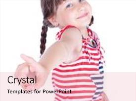 Cute Little Girl Point PPT template 10 | CrystalGraphics