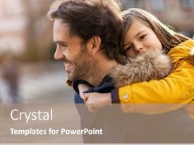 Dad And Little Son Hugging PPT template 8 | CrystalGraphics