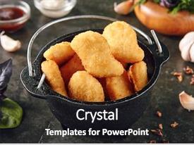 Delicious Chicken Nuggets In Metal PPT template 67 | CrystalGraphics