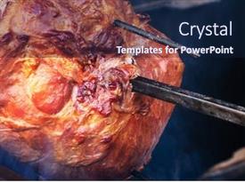 Delicious Pork Hams Cooked PPT template 51 | CrystalGraphics